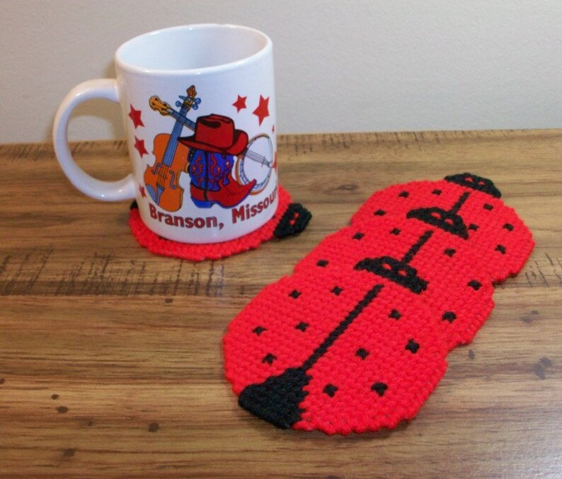 Ladybug Kitchen Set: Ladybug Coasters and Ladybug Magnets. Set of 4 ...