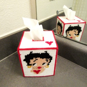 Betty Boop Tissue Box Cover. Handmade Needlepoint Tissue Cover - Etsy