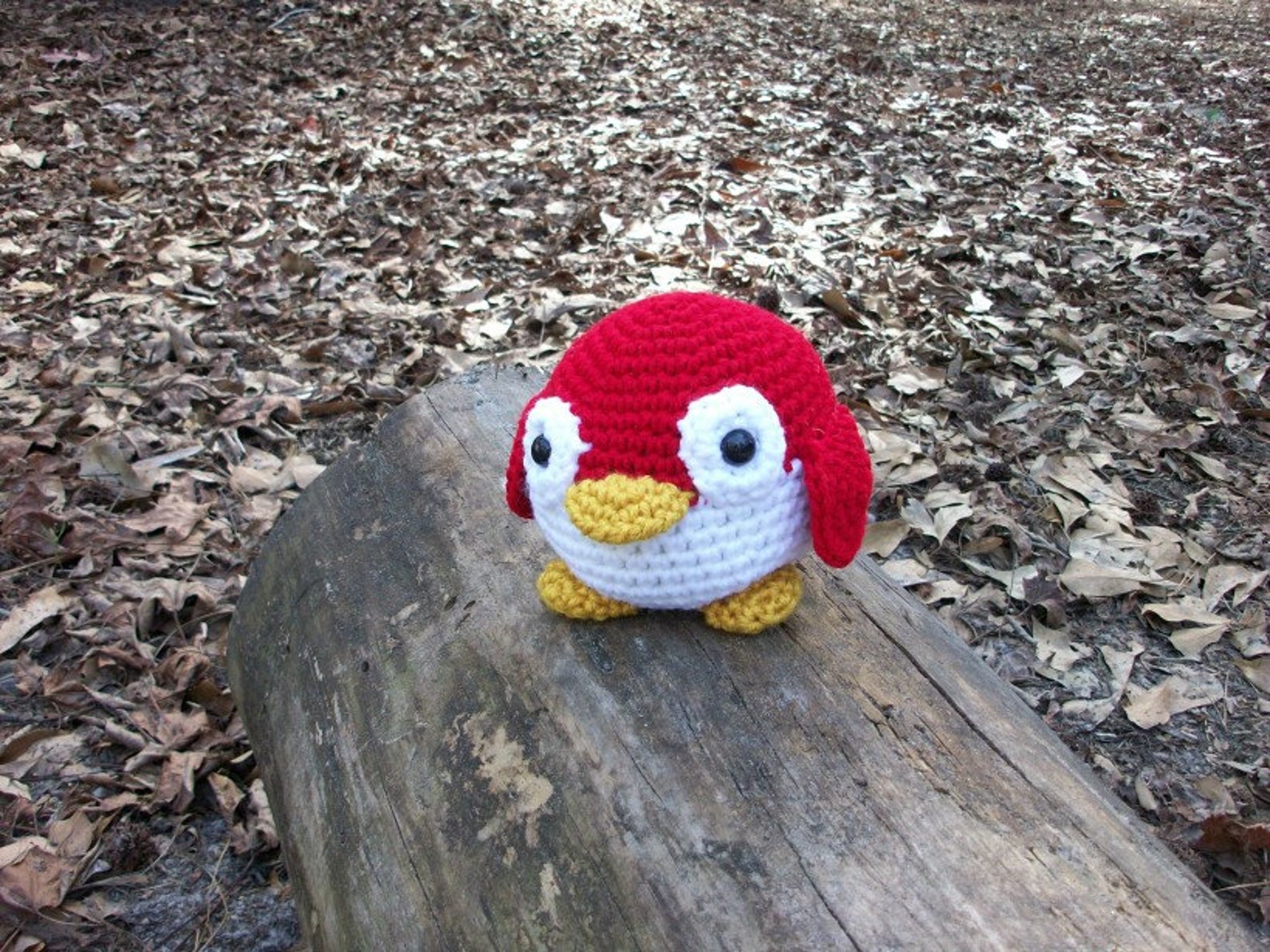 Red Roly-poly Plush Penguin. Stuffed Toy Penguin. Handmade Crochet ...