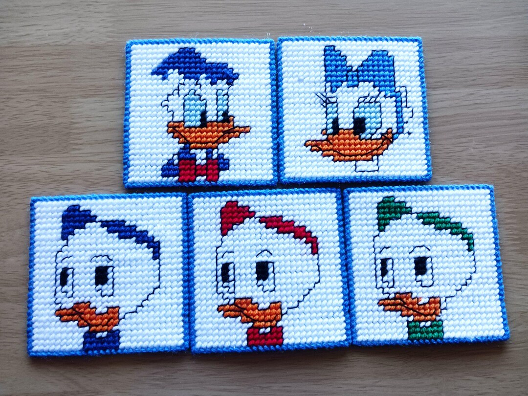 Cute Coasters for Kids. Cartoon Duck Family - Donald, Daisy, Huey ...