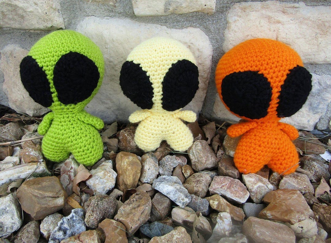 Crochet Alien Doll: Galactic Cutie. ET Plush Toy in Orange or Yellow ...