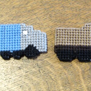 Trio of Trucks Magnets. Pickup Truck, Dump Truck, Semi Tractor-trailer ...