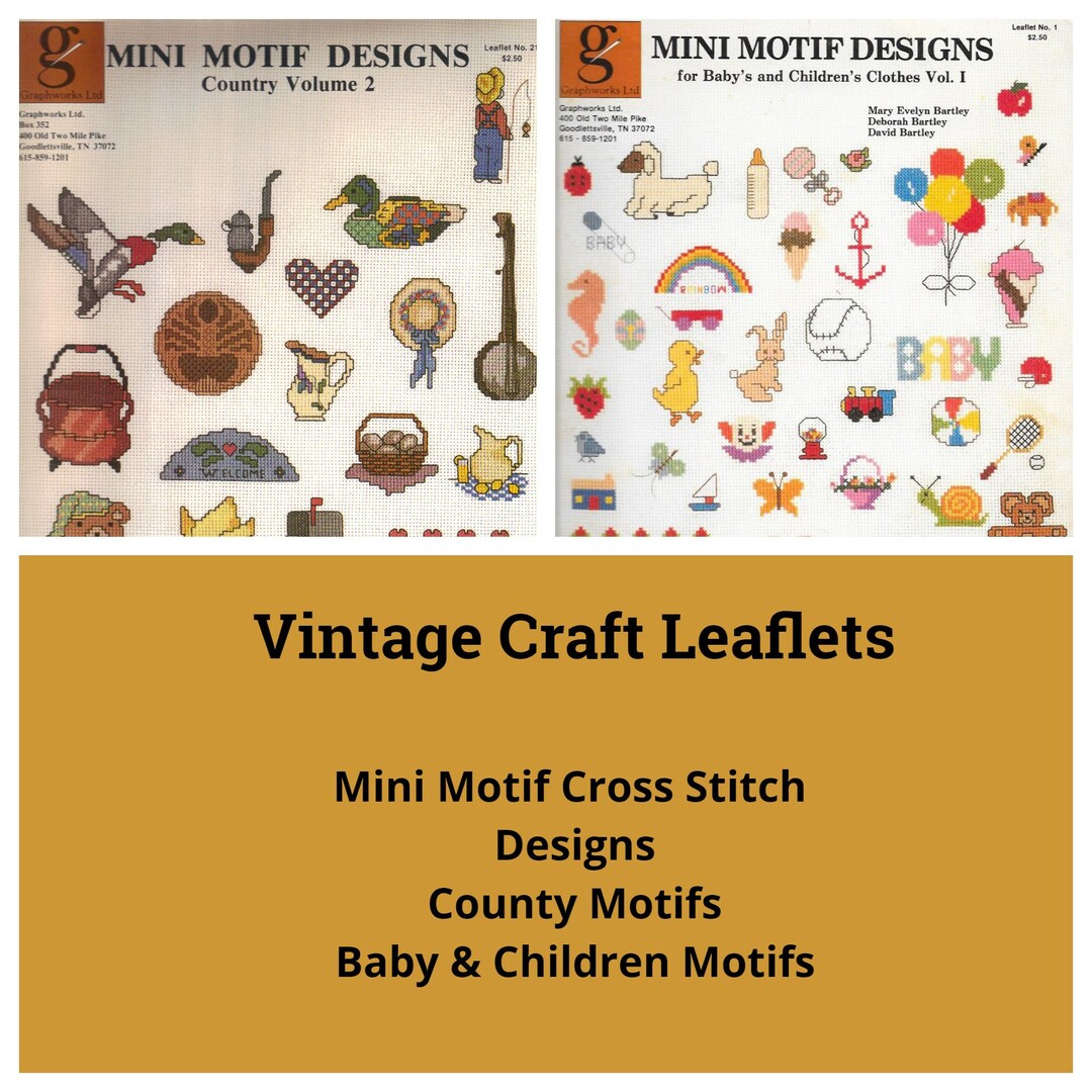 Mini Motif Designs. Cross Stitch PATTERN Leaflet. Country Motifs (21 ...
