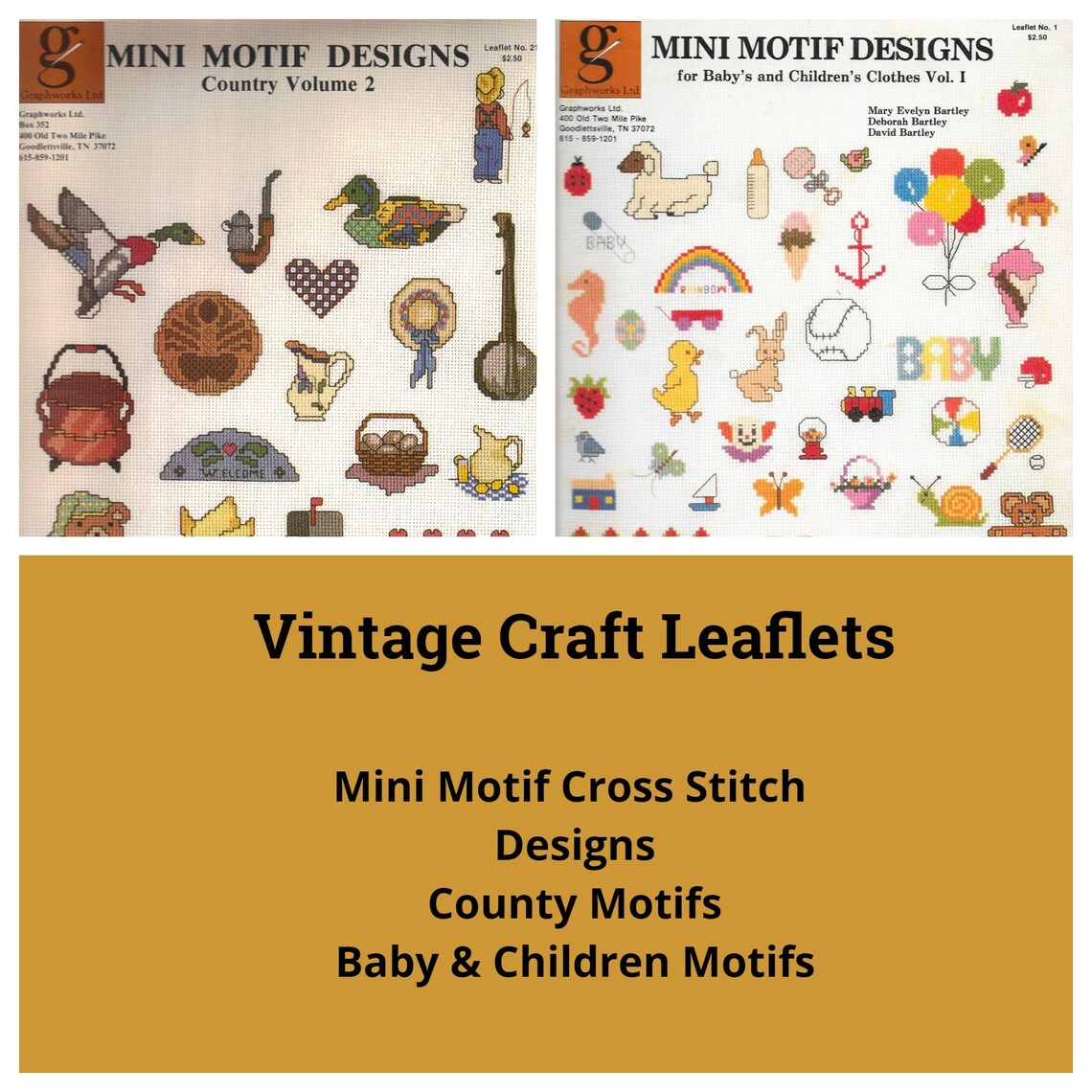 Mini Motif Designs. Cross Stitch PATTERN Leaflet. Country Motifs (21 ...