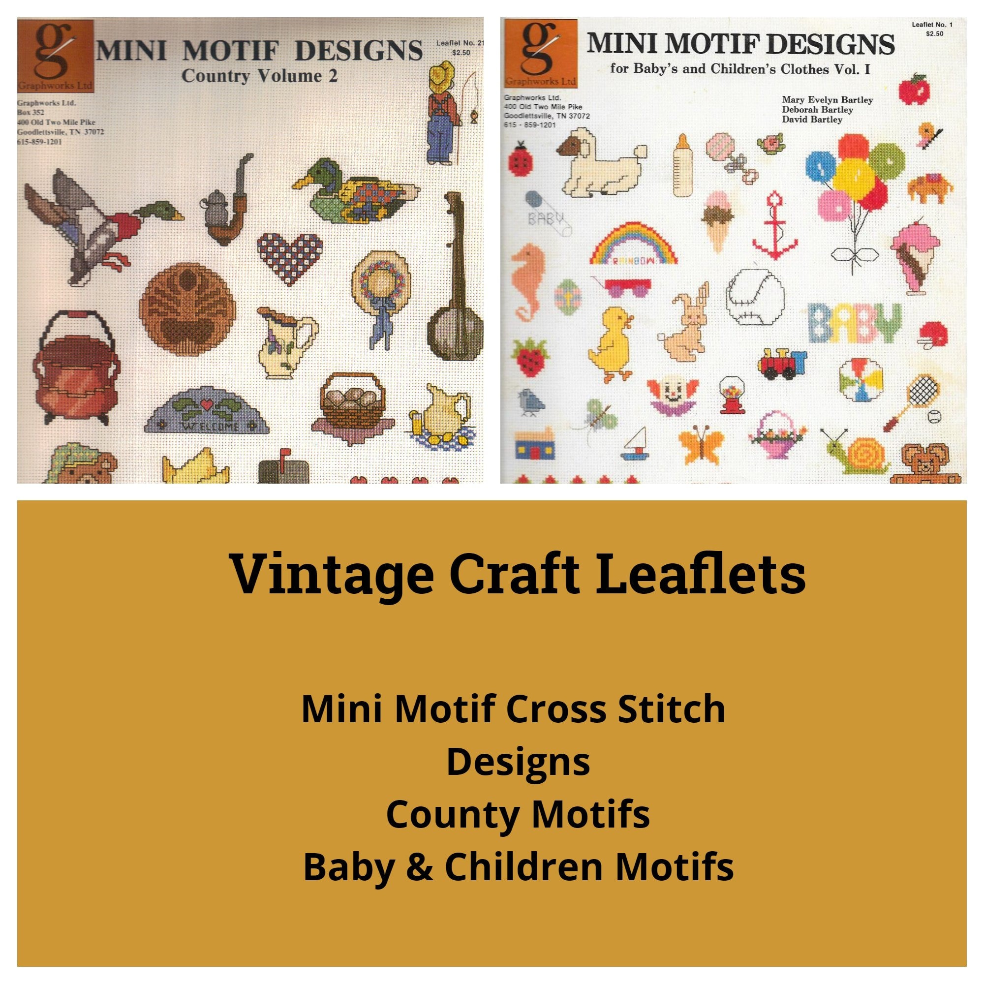 Mini Motif Designs. Cross Stitch PATTERN Leaflet. Country Motifs (21 ...