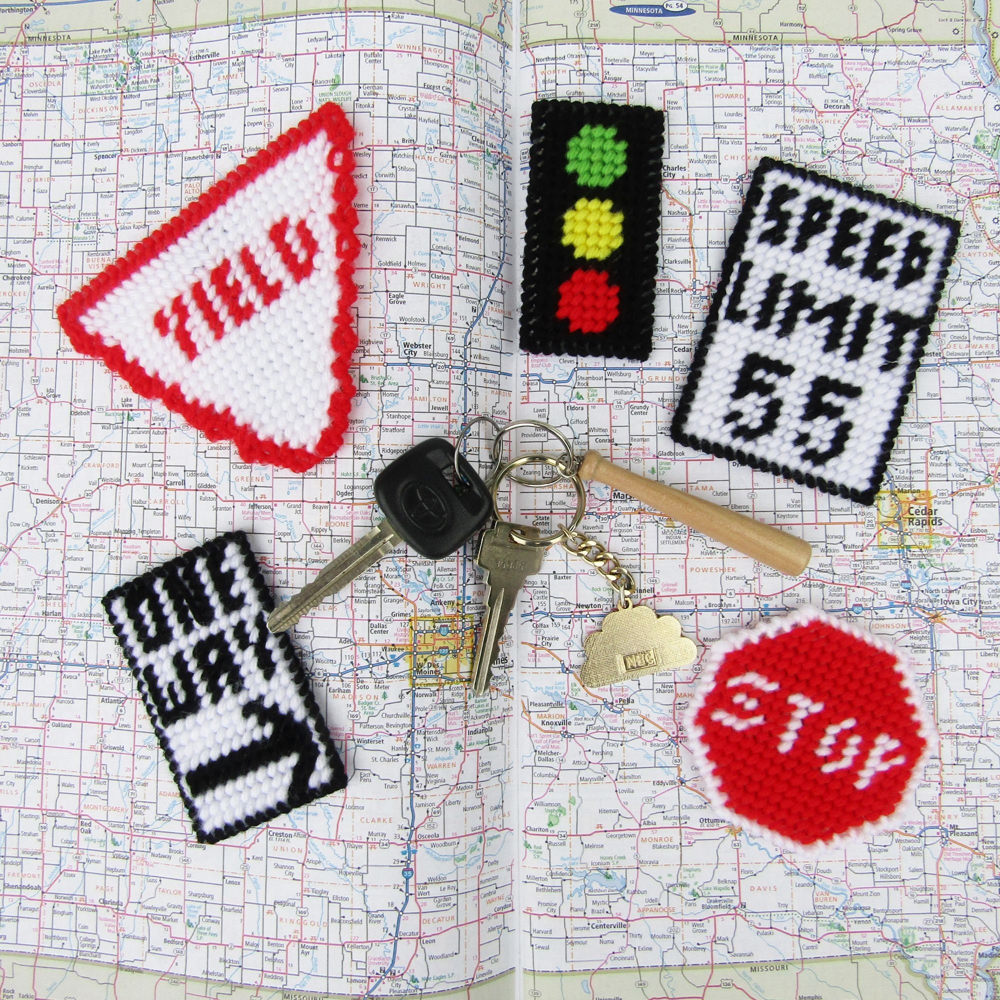Road Sign Magnets. Five Magnets: Stop Sign, One Way, Traffic Signal ...
