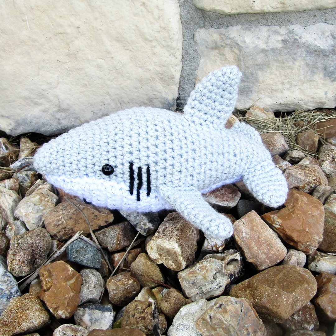 Amigurumi Shark. Crocheted Plush Toy Shark. Sea Animal Shark. Gray ...