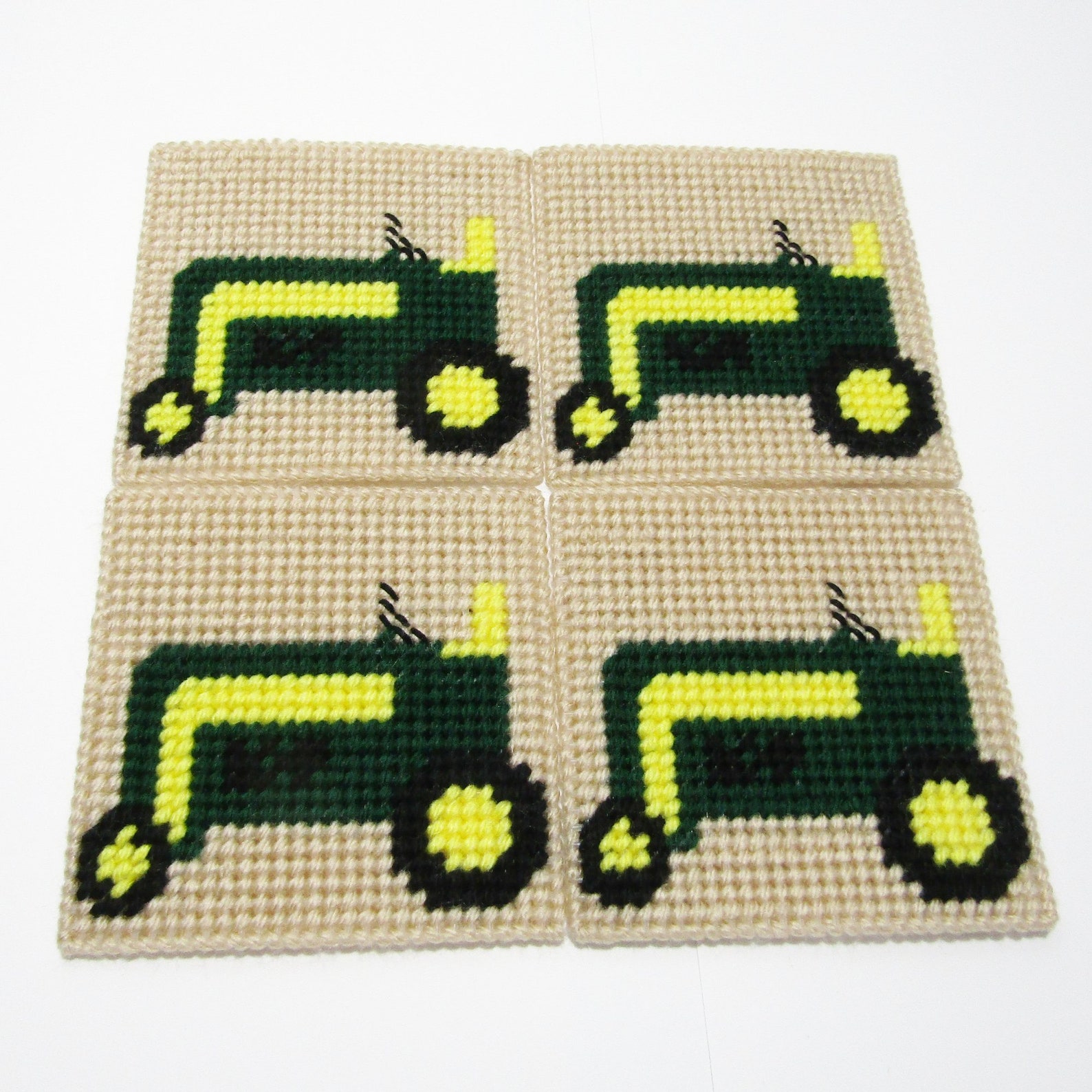 Farm Tractor Coaster Sets. Green Tractor Design or Red Tractor - Etsy