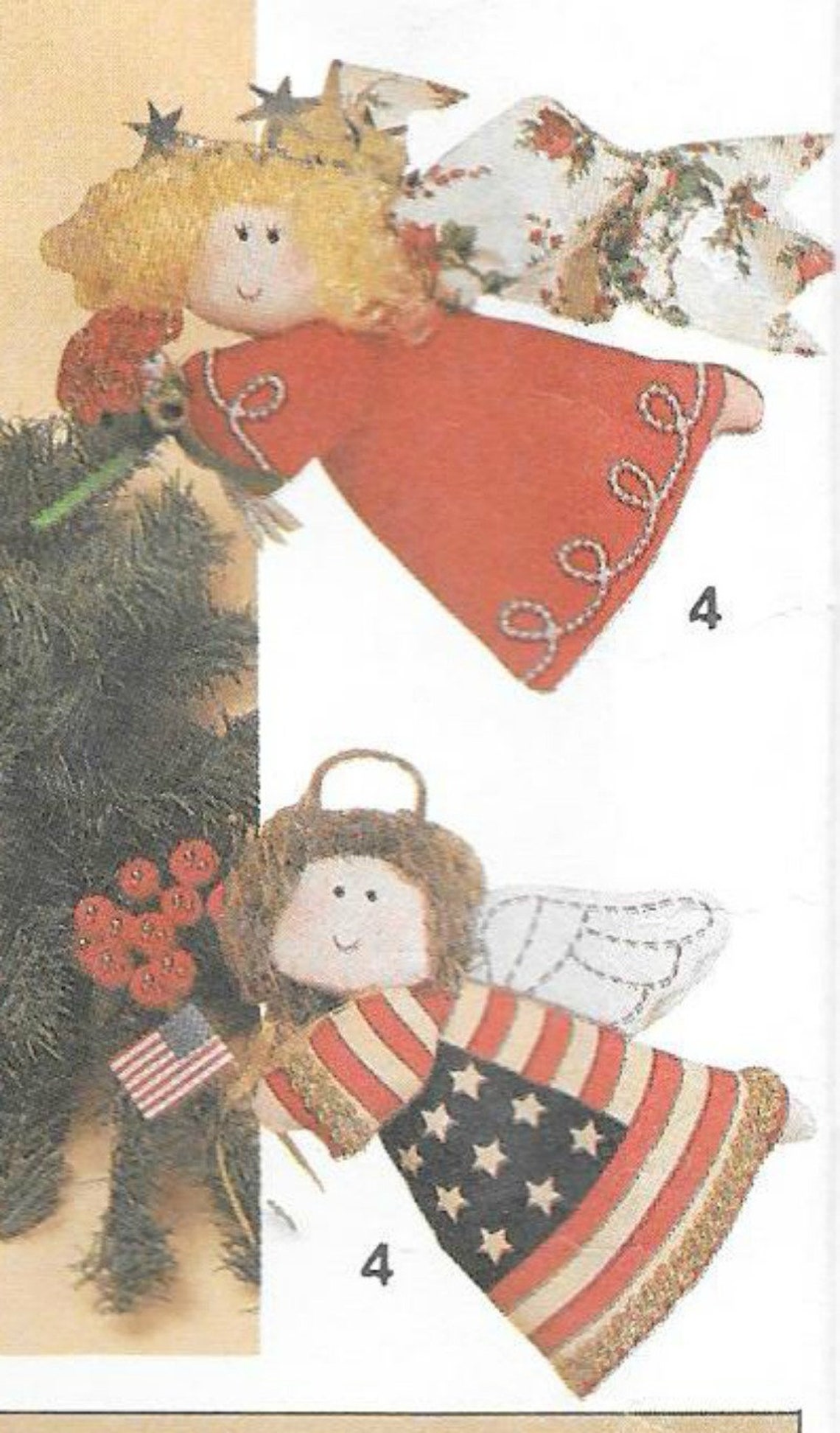 Angel Tree Topper or Standing Decoration and Ornaments in Two Sizes ...