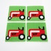 Farm Tractor Coaster Sets. Green Tractor Design or Red Tractor - Etsy