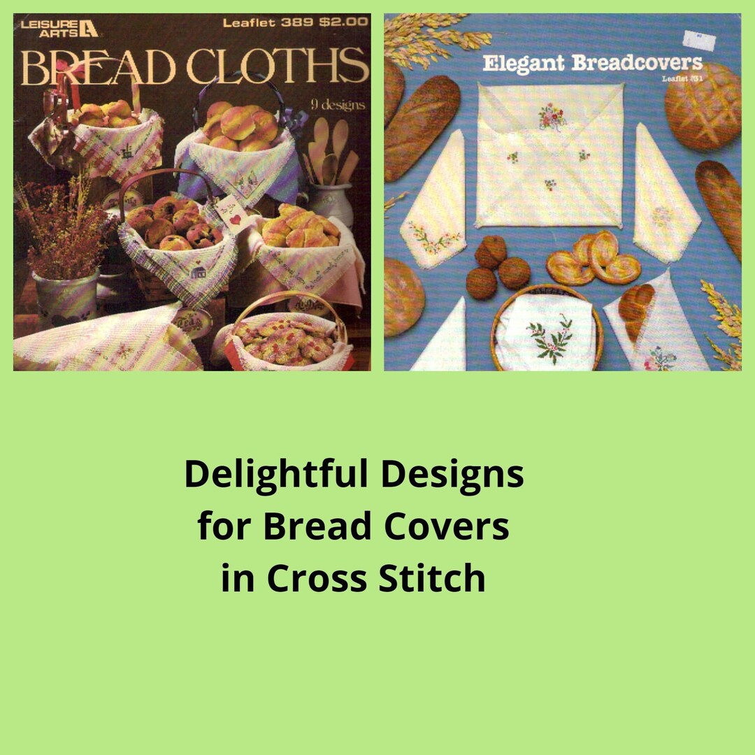 Breadcover Patterns to Cross Stitch. Vintage Leaflets. Floral Designs ...