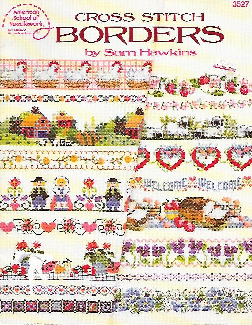 Border Designs in Cross Stitch Pattern Leaflets. Choose From Vintage Collection: Many Borders ...