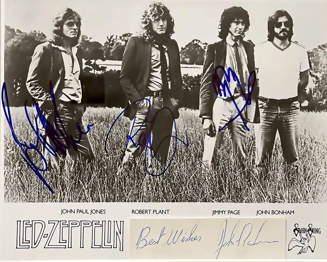 Led Zeppelin 8x10 Print With Autograph (copy) Led Zeppelin Print, Hard ...
