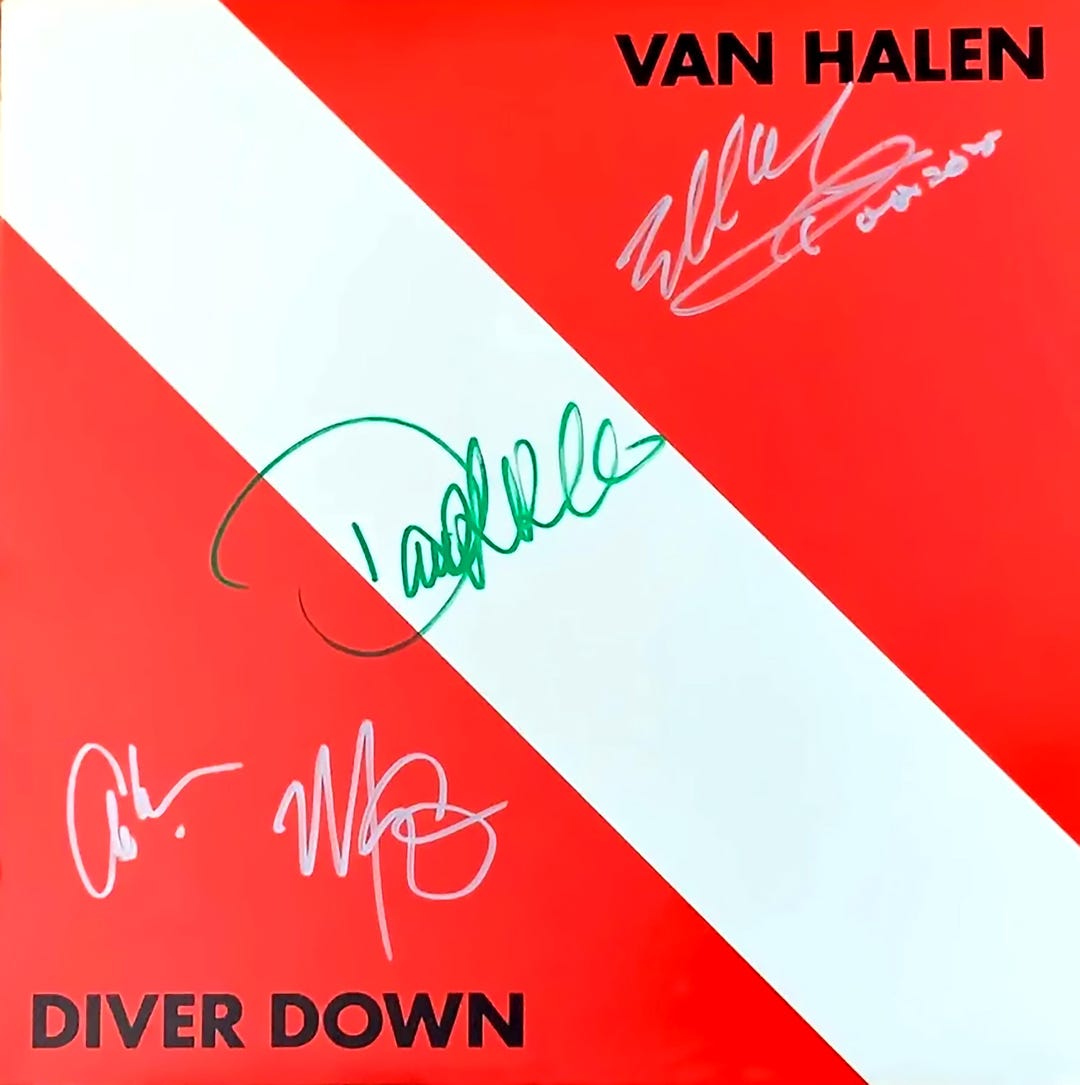 Van Halen Band 12x12 Album Print With Autograph (actual Copy of Eddie ...