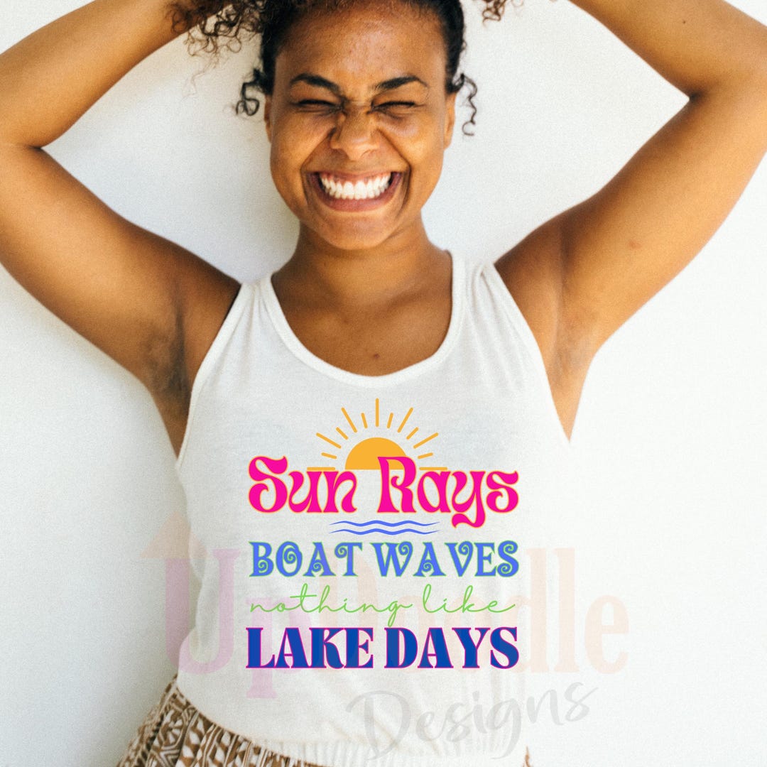 PNG Digital Download - Sun Rays Boat Waves Lake Days - Summer ...
