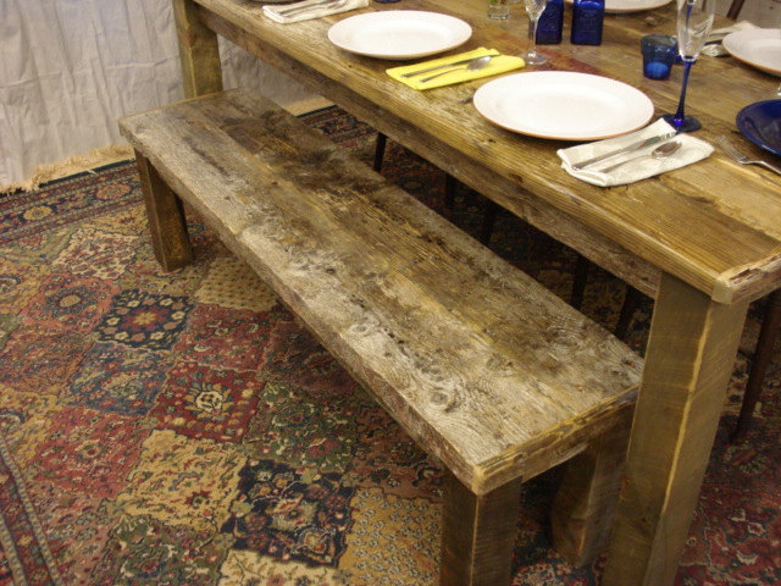 Bench Rustic Bench Reclaimed Bench Driftwood Bench Dining | Etsy