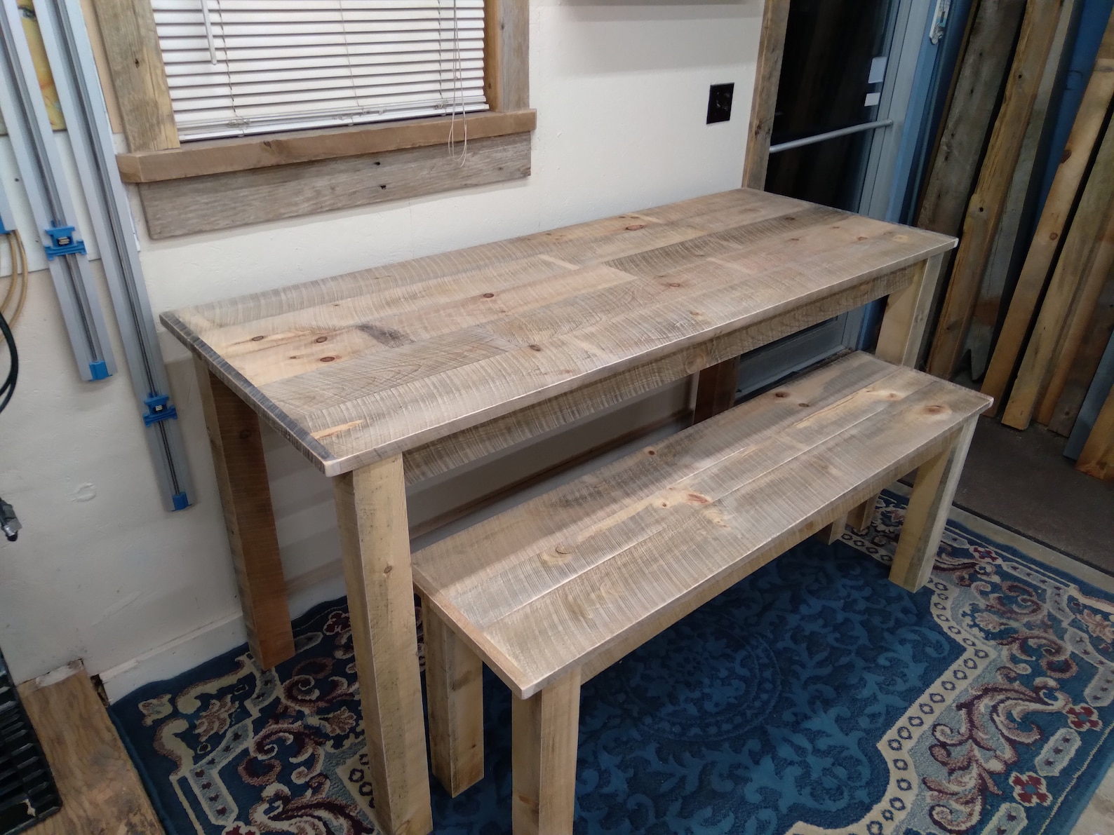 Farmhouse Table, Counter Height Dining Room Table, 72 X 28 Deep X 30 to ...