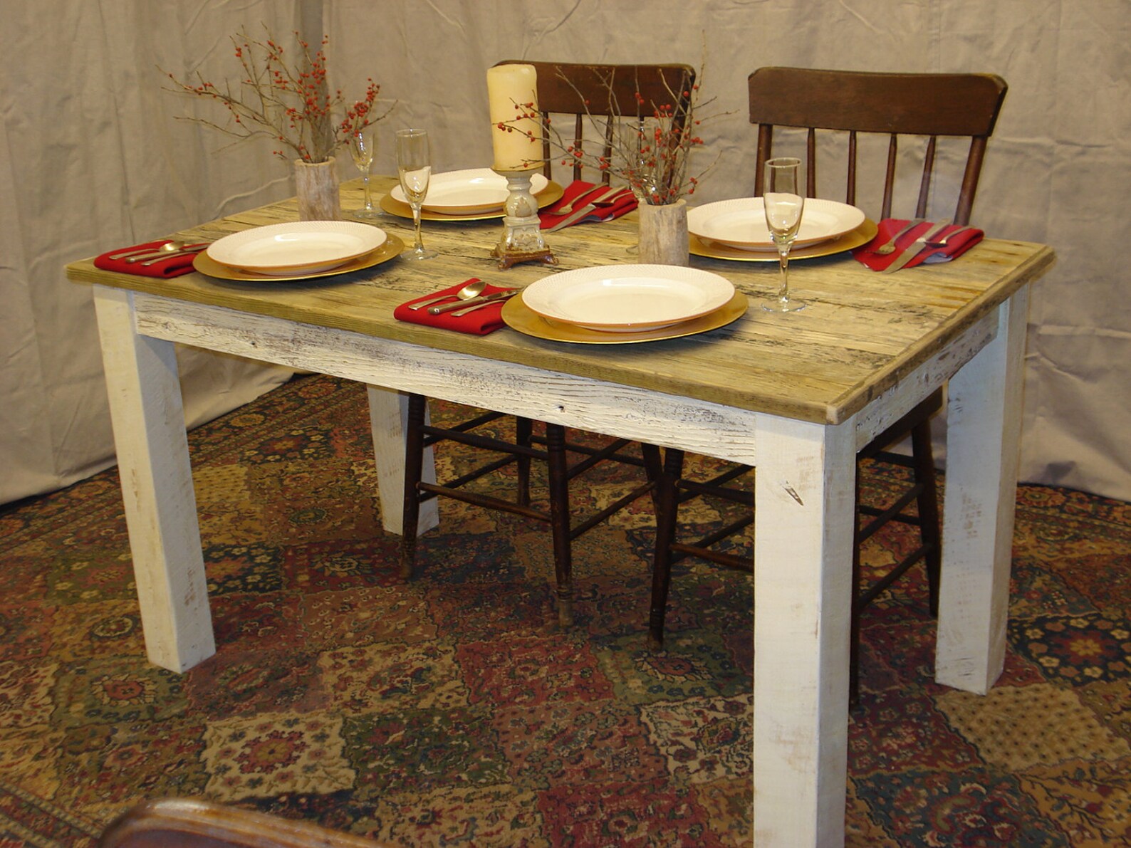 Driftwood Table Distressed White Table Beach house table | Etsy