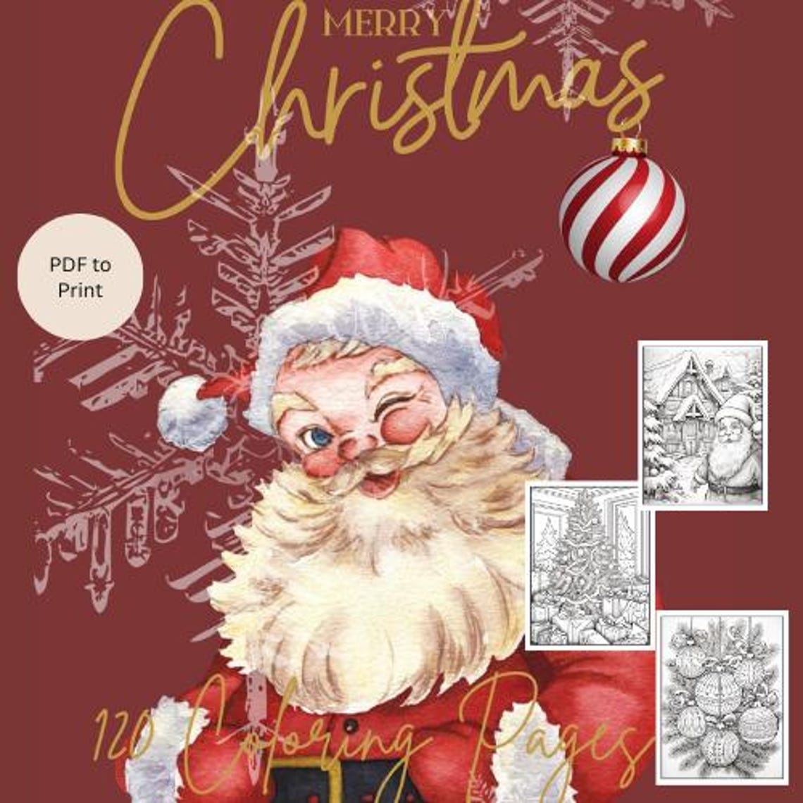 Classic Christmas Coloring Book 120 Pages Christmas Coloring Book ...