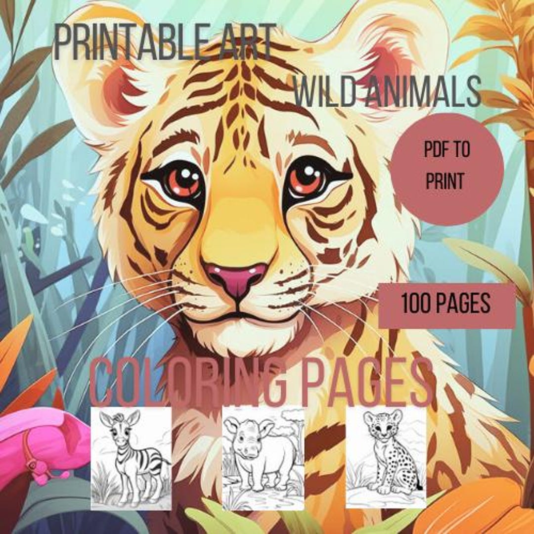 Wild Animals Coloring Book - Coloring Book Wild Animals Children ...