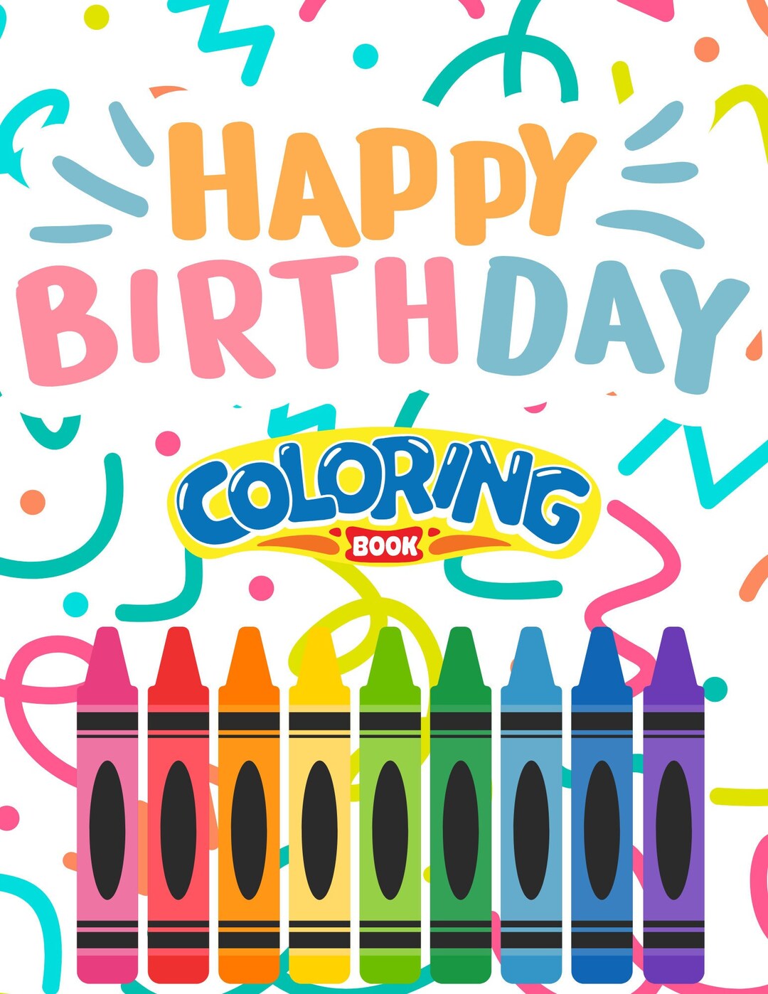 Birthday Coloring Book - Etsy