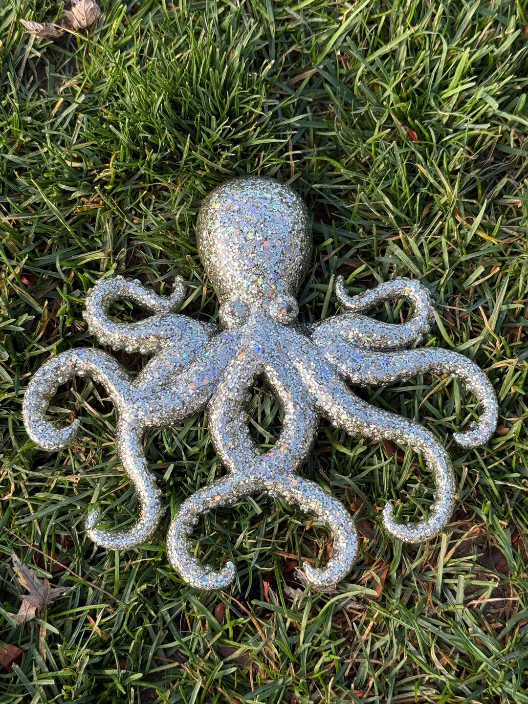 Two Tone Sparkly Glittered Octopus Wall Art…. Octopus Resin Art ...