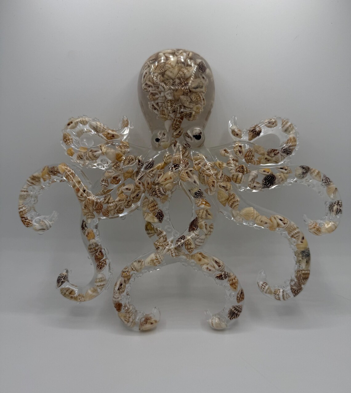Seashell Filled Octopus Wall Art.beach Theme. Octopus Resin Art ...