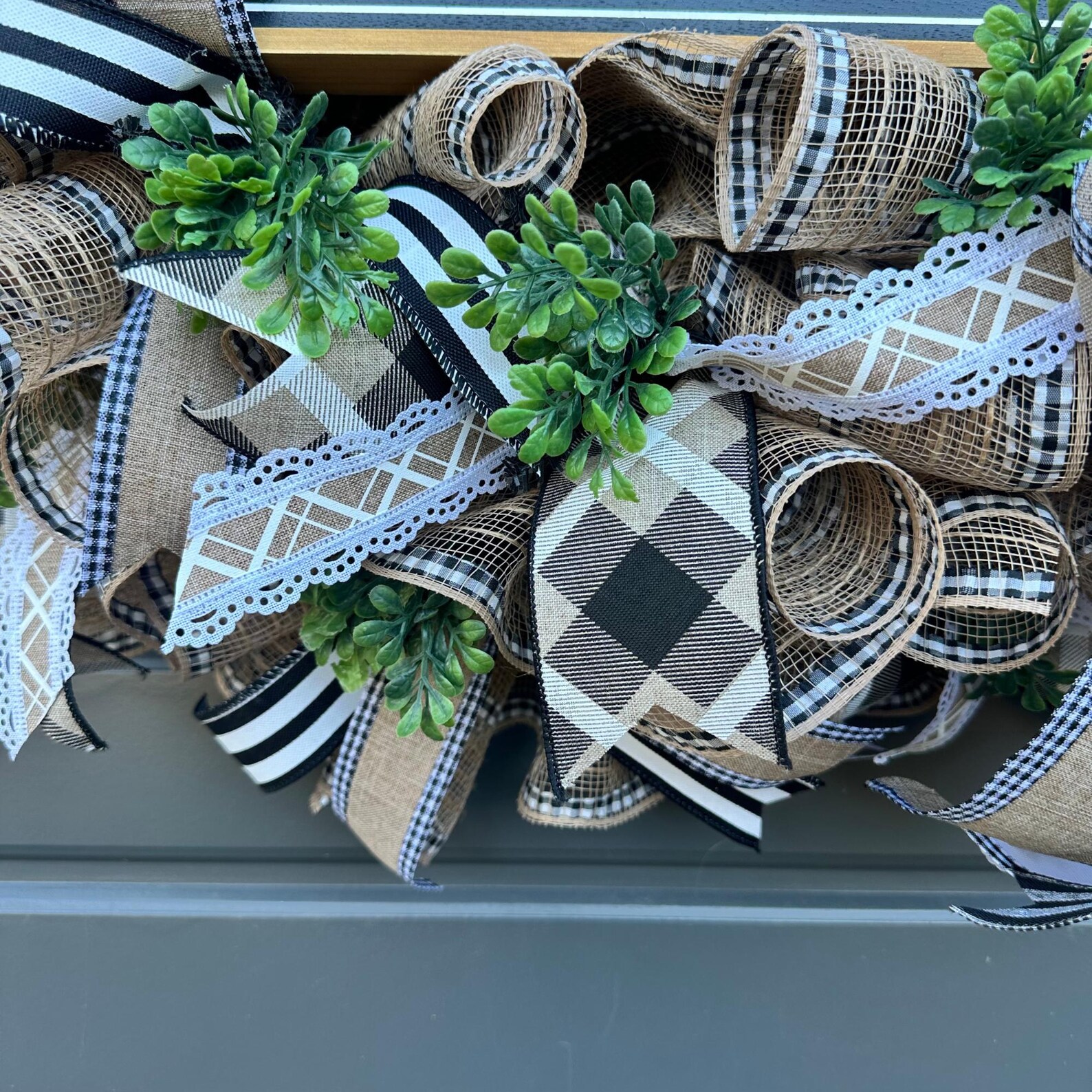 Welcome-ish Everyday Wreath, Farmhouse Front Door Decor With Black and ...