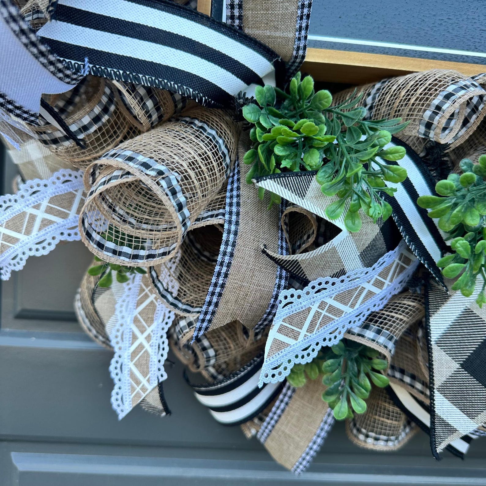 Welcome-ish Everyday Wreath, Farmhouse Front Door Decor With Black and ...