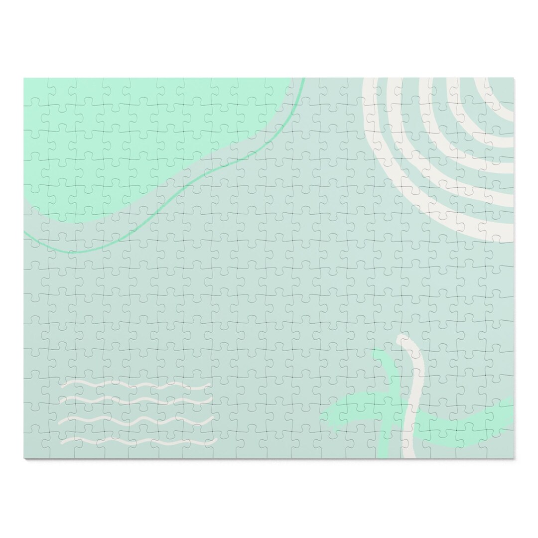 Mint Green Abstract Aesthetic Modern Jigsaw Puzzle (252, 500,1000 Piece ...