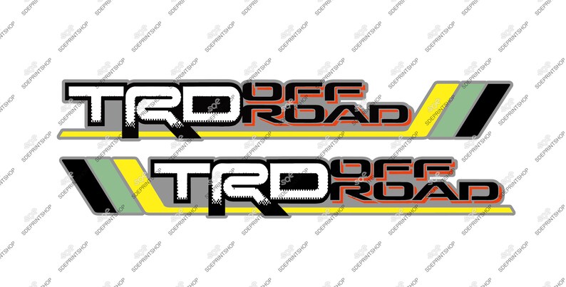 Set of 2 Vintage Tri-color TRD OFF ROAD Bedside Decal for Toyota Tacoma ...