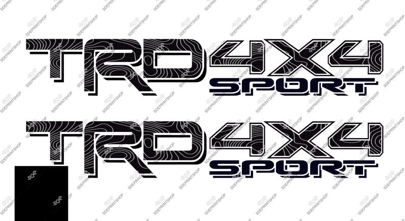 Set of 2 TOPO TRD SPORT Bedside Decal for Toyota Tacoma Enthusiasts - Etsy