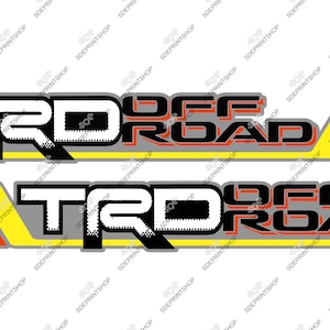 Set of 2 Vintage Tri-color TRD OFF ROAD Bedside Decal for Toyota Tacoma ...