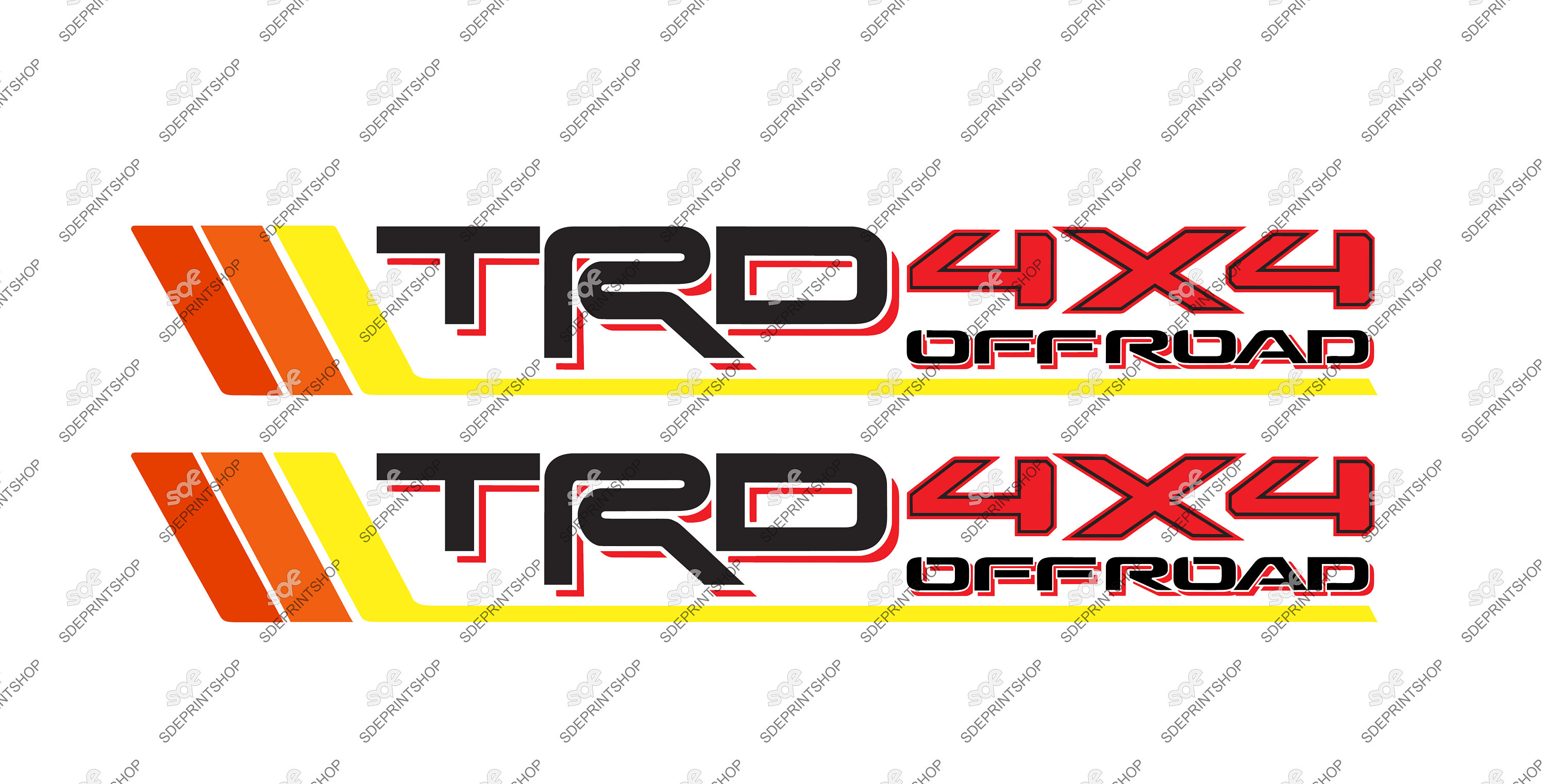 Set of 2 Vintage Tri-color TRD 4x4 Bedside Decal for Toyota Tacoma ...