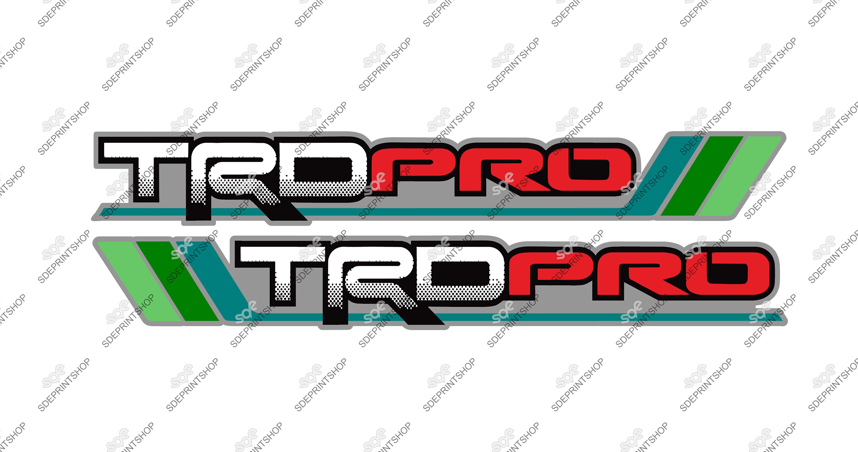Set of 2 Vintage Tri-color TRD Pro Bedside Decal for Tacoma Enthusiasts ...