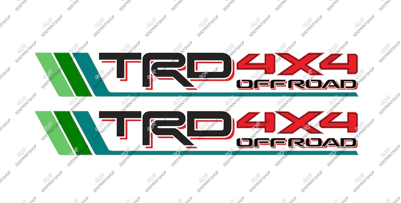 Set of 2 Vintage Tri-color TRD 4x4 Bedside Decal for Toyota Tacoma ...