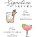 Signature Drinks - Wedding Bar Sign - Etsy
