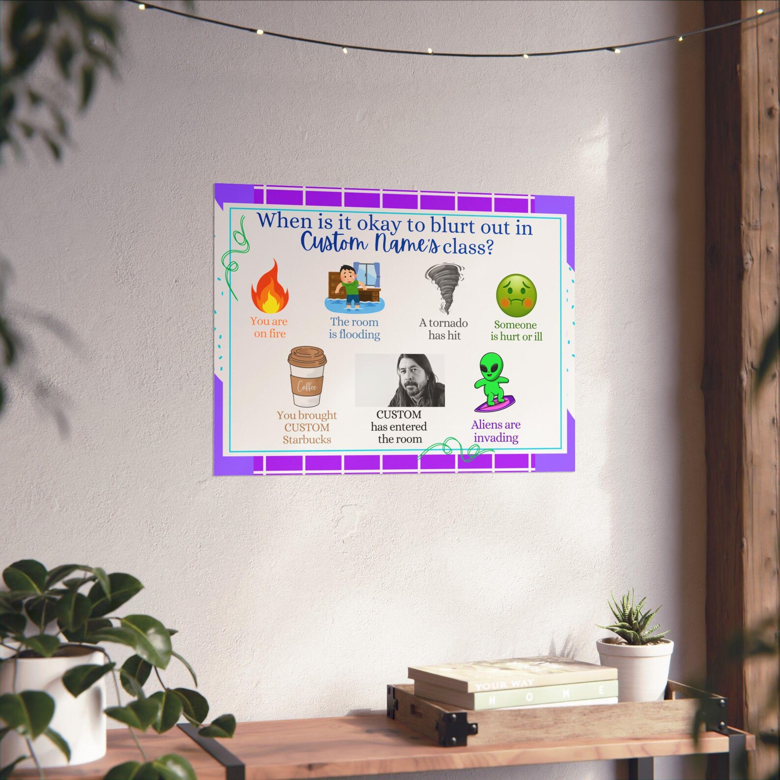 CUSTOM Matte Poster for School Classroom Rules When You Can Blurt Out ...