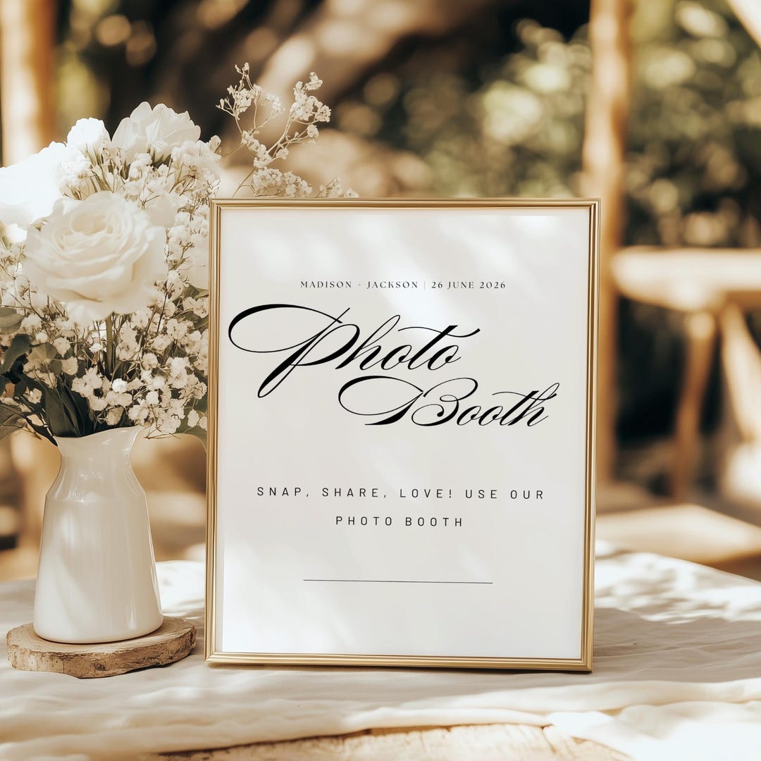 Photo Booth Sign, Wedding Photo Booth Sign, Wedding Photo Booth Prop ...