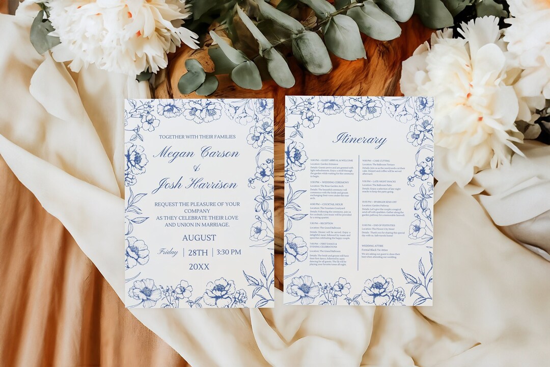 Formal Wedding Invitation, Wedding Itinerary, Elegant Wedding Invites ...