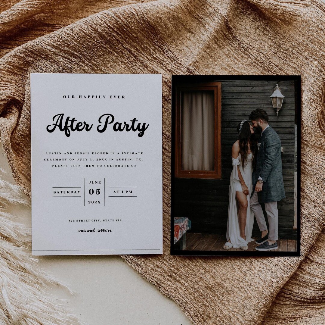 Photo Elopement Announcement Elopement Celebration Party Invitation ...