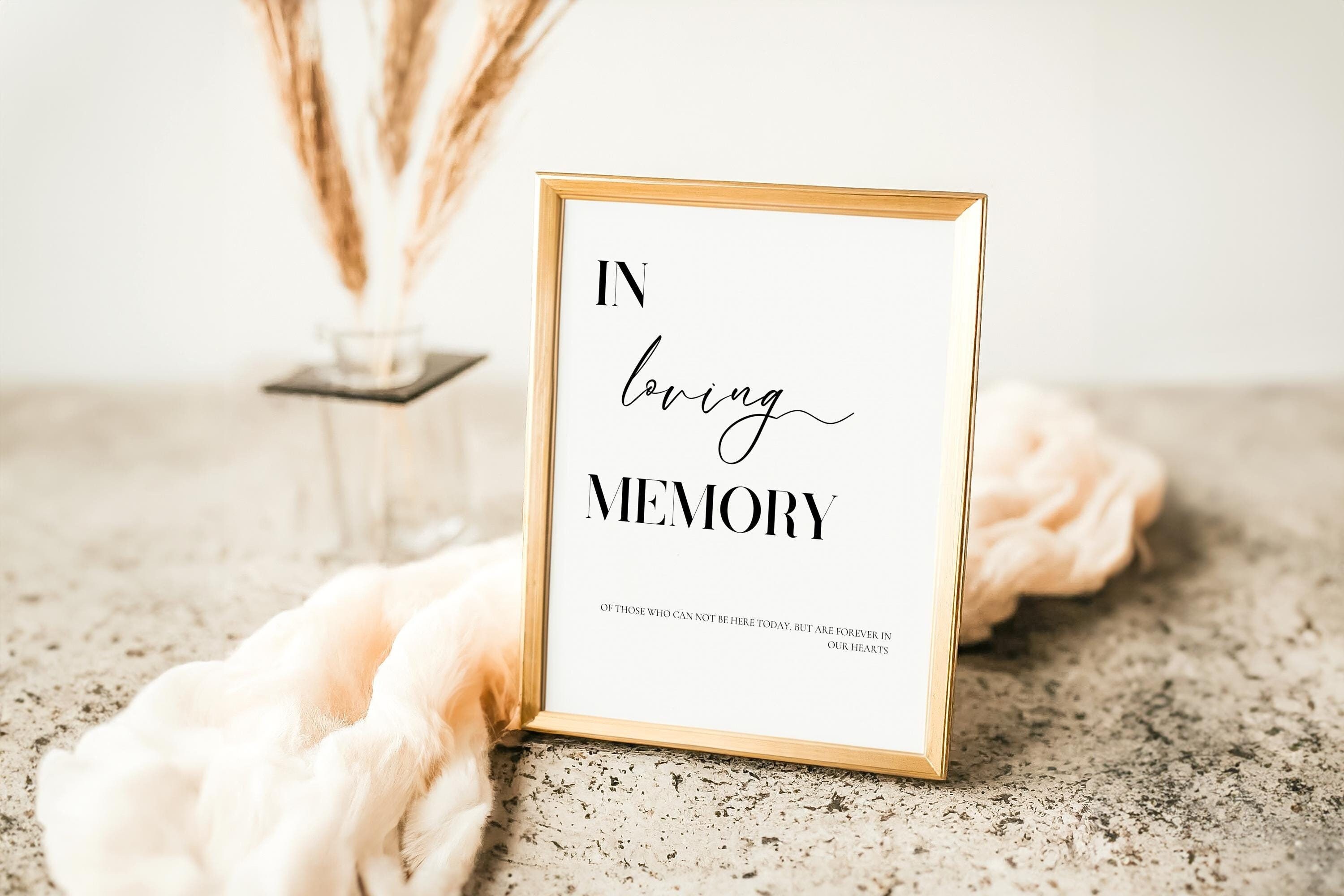 In Loving Memory Wedding Sign, Memorial Sign for Wedding, in Memory of ...
