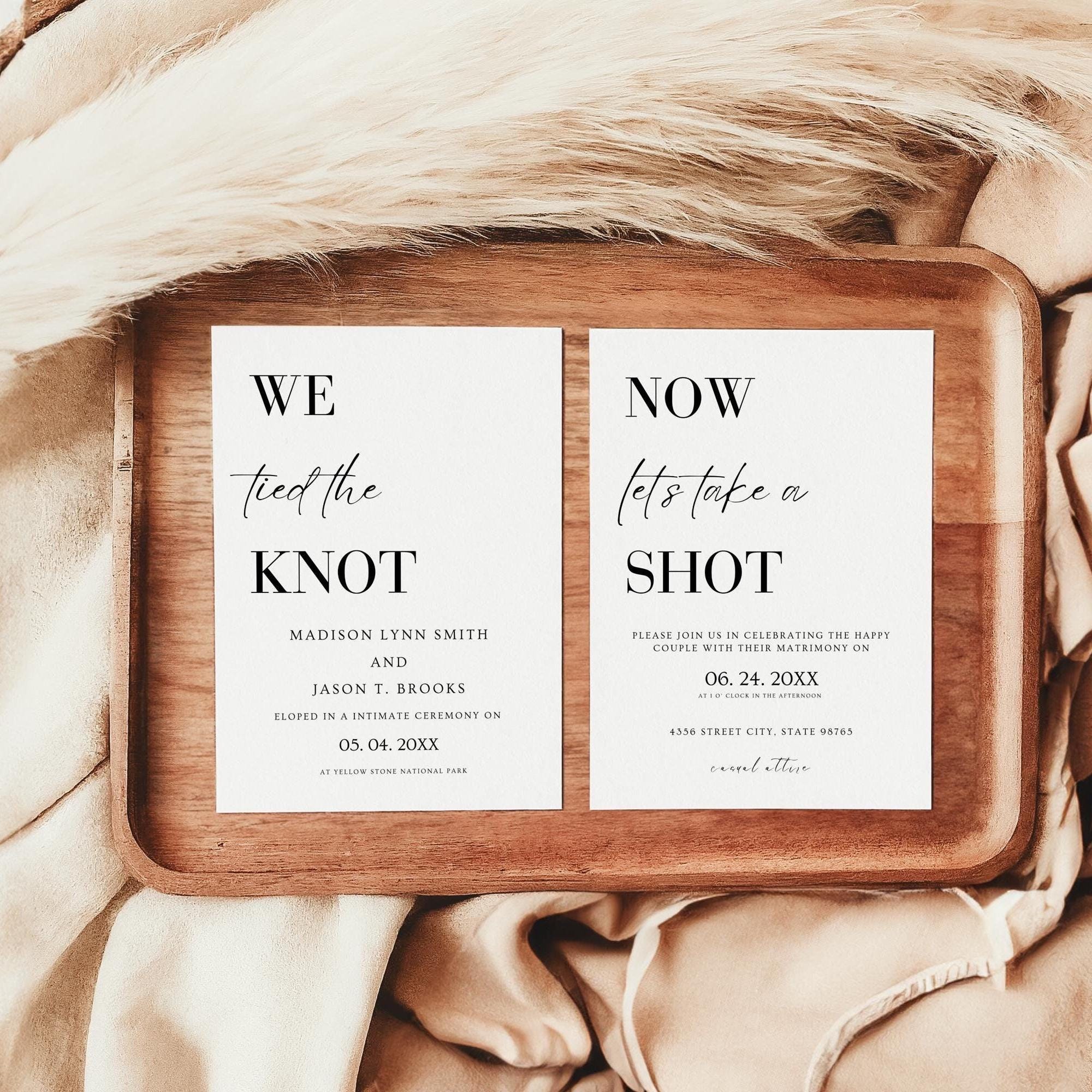 Elopement After Party Invite, Elopement Wedding Template, Elopement ...