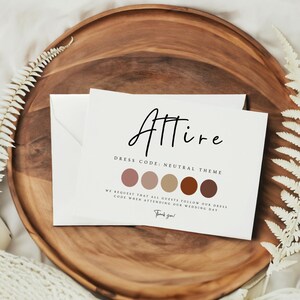 Neutral Wedding Dress Code, Wedding Attire Card, Wedding Guest Attire ...