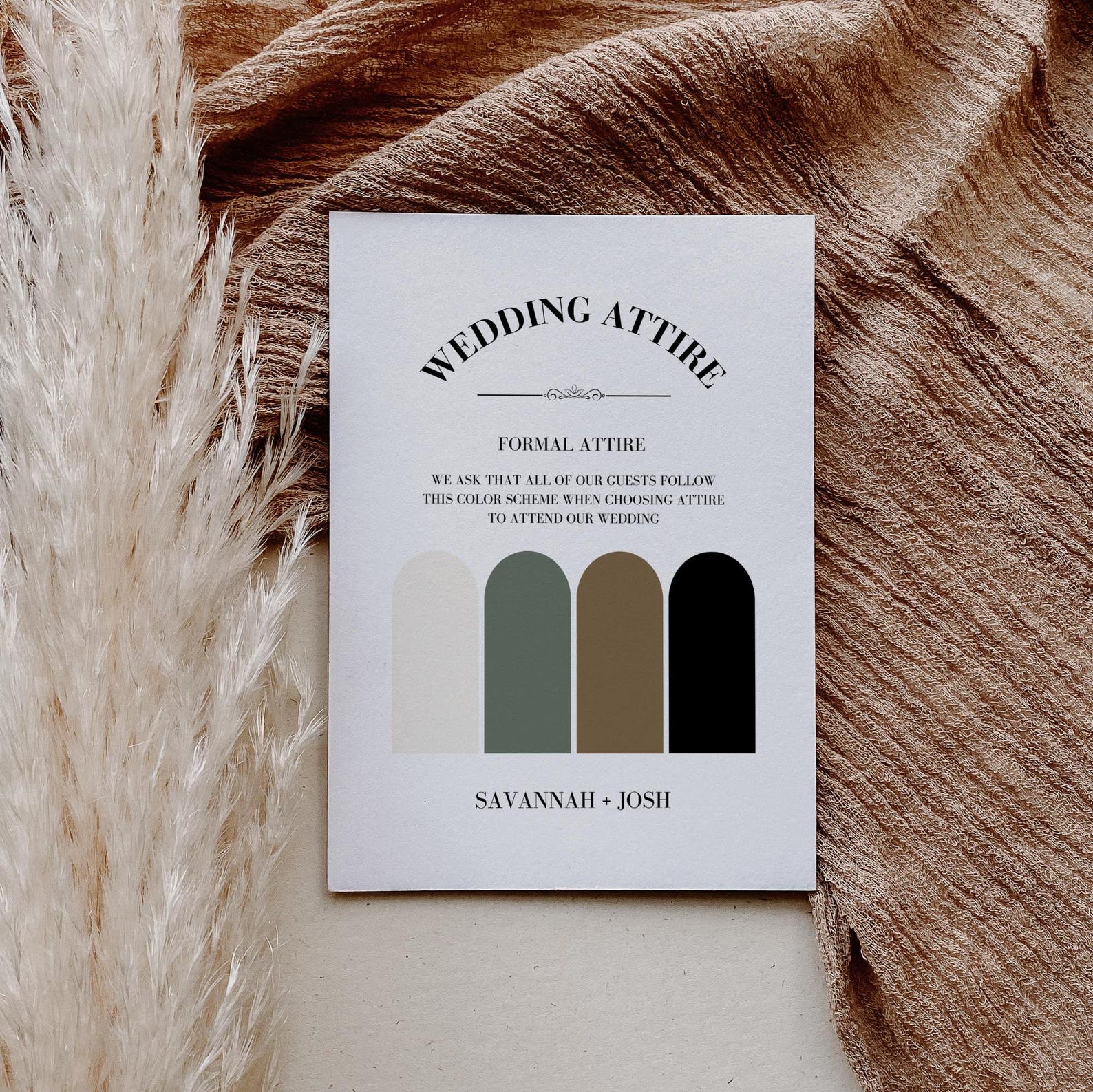 Black Neutral Wedding Dress Code, Wedding Attire Card, Wedding Guest ...