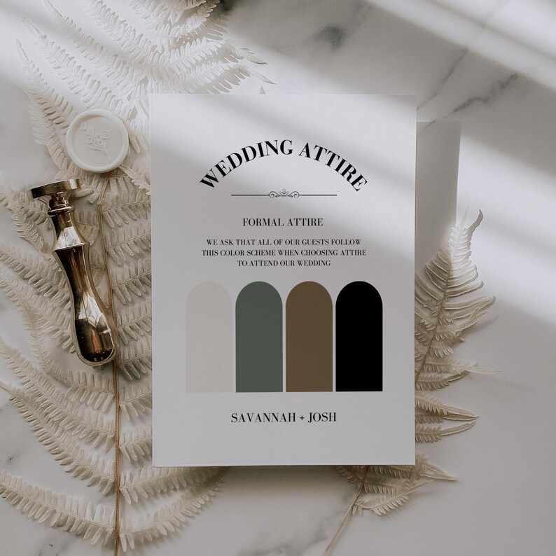 Black Neutral Wedding Dress Code, Wedding Attire Card, Wedding Guest ...