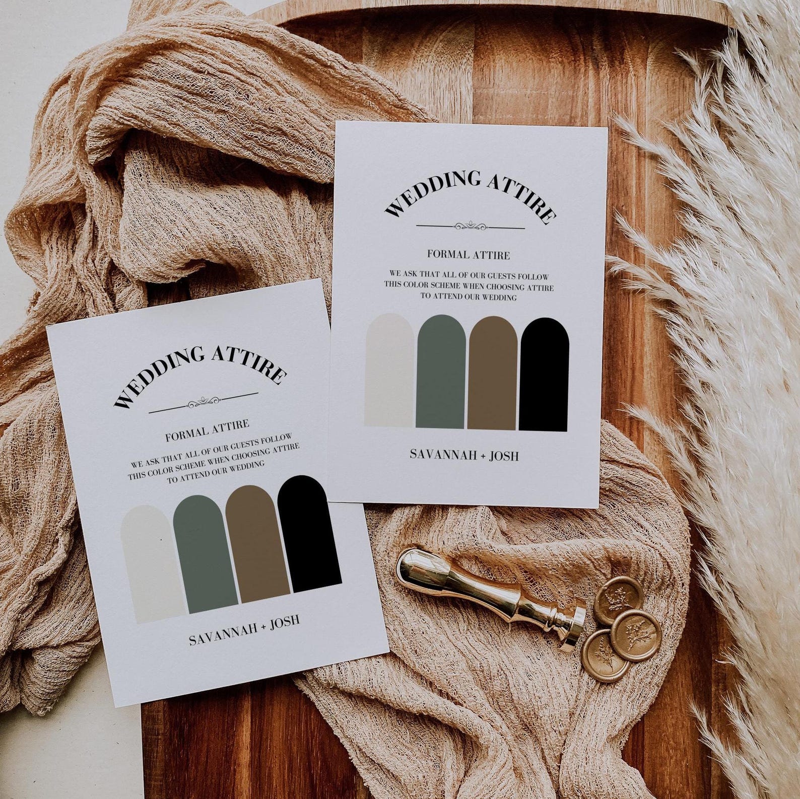 Black Neutral Wedding Dress Code, Wedding Attire Card, Wedding Guest ...