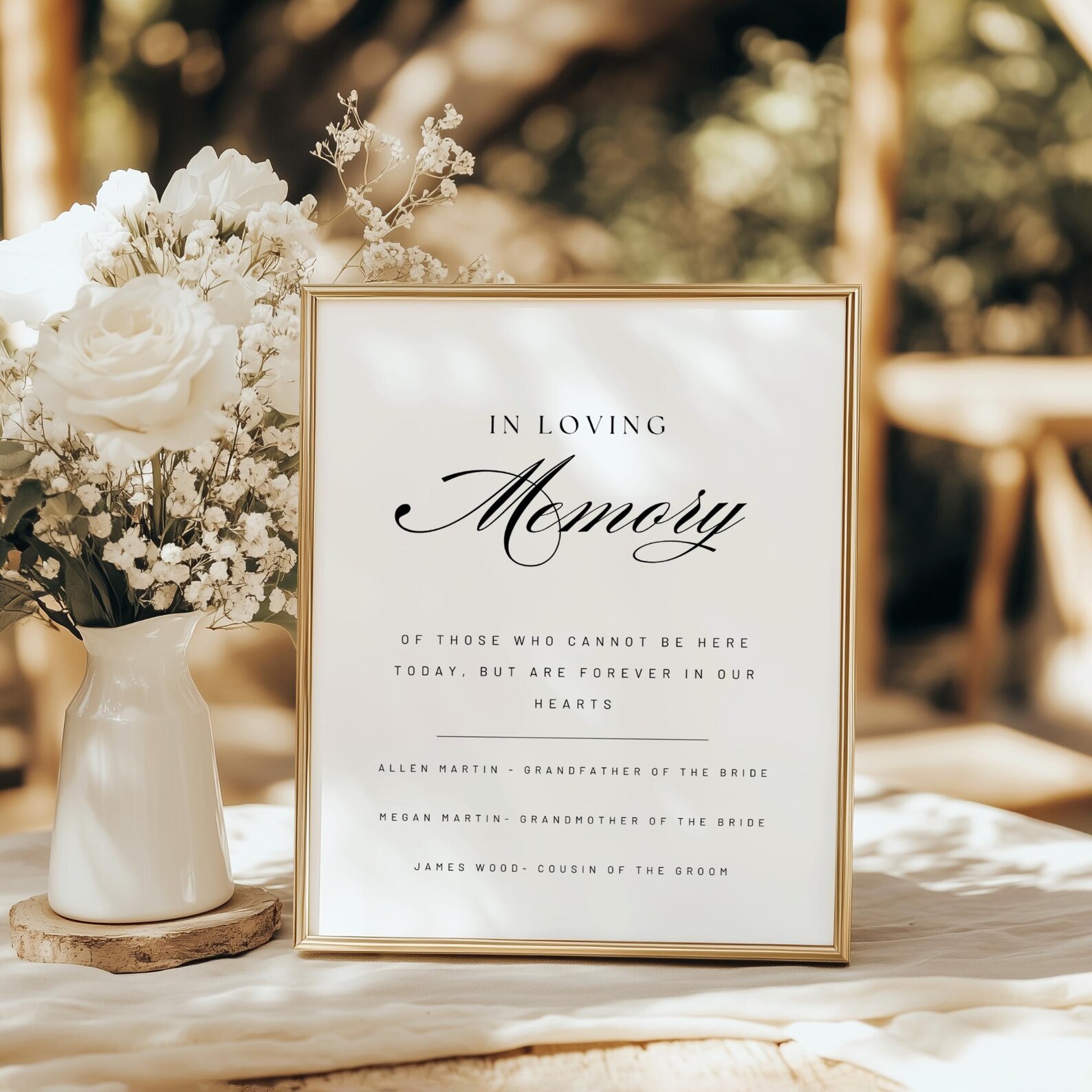 Printable Wedding Memorial Sign for Wedding Day, Wedding Sign in Table ...