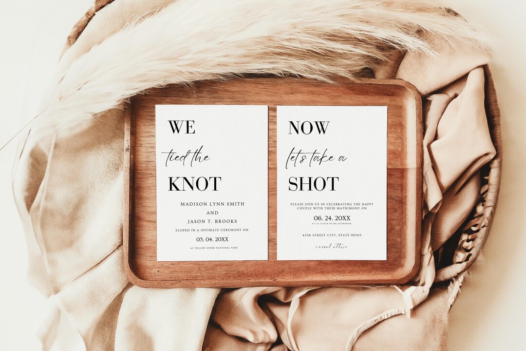 Elopement After Party Invite, Elopement Wedding Template, Elopement ...