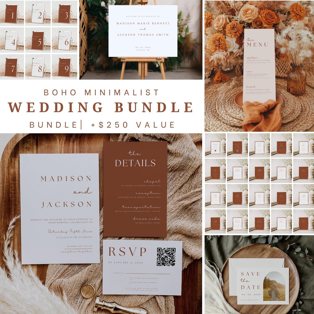 Wedding Sign Bundle, Boho Desert Wedding, Wedding Set Bundle, Wedding ...
